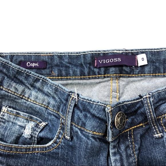 Vigoss | Jeans | Vigoss Low Rise Stretch Distressed Cuffed Capris ...